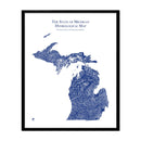Michigan Hydrology Series Map | Map of rivers, streams & more – Muir Way