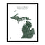 Michigan Hydrology Series Map | Map of rivers, streams & more – Muir Way