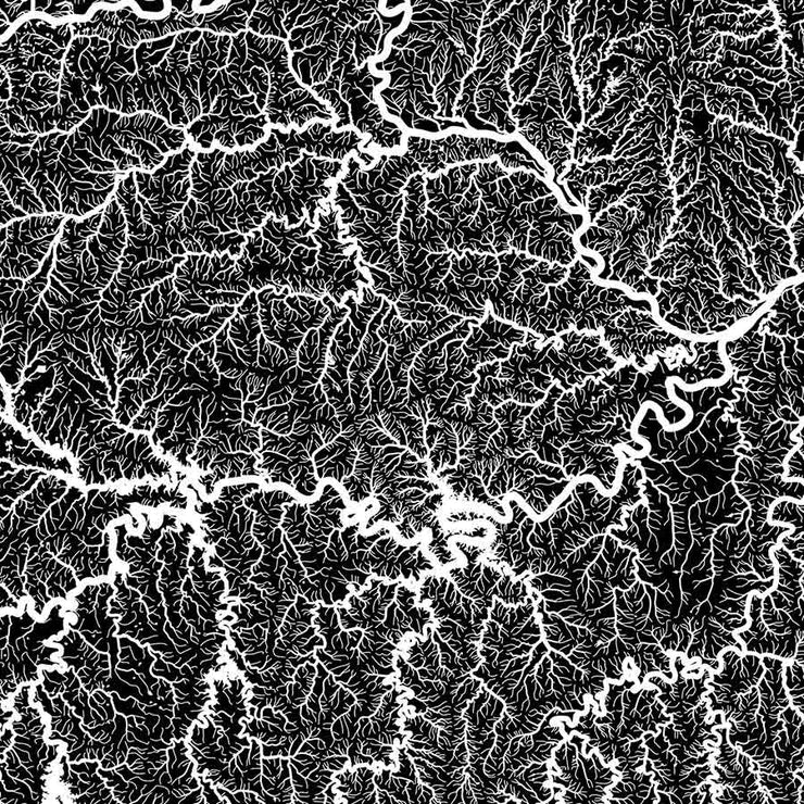 Missouri Hydrology Series Map | Map of rivers, streams & more – Muir Way