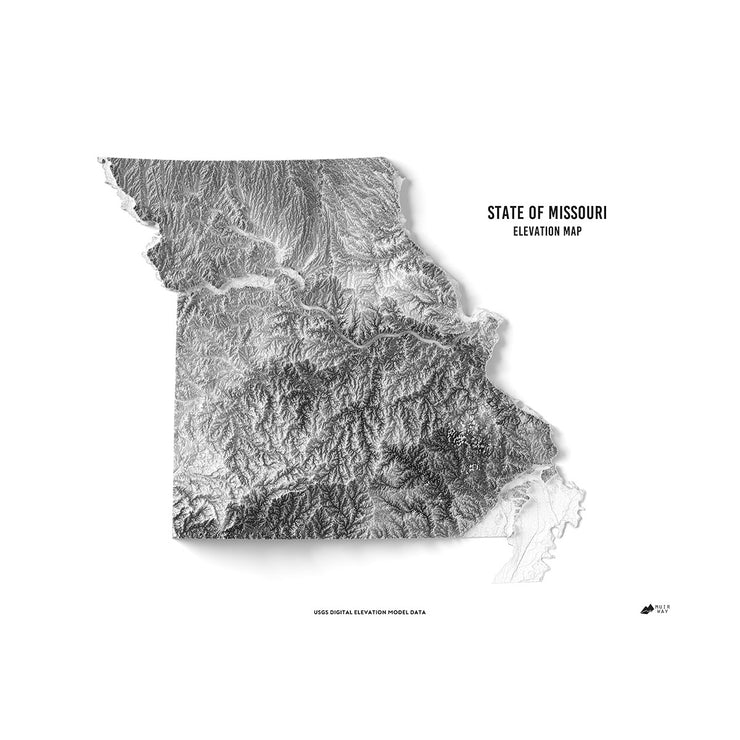 Missouri Elevation Map – Muir Way