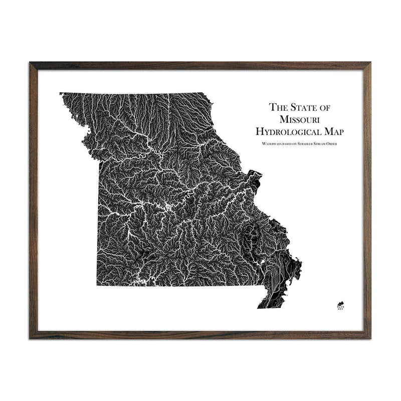 Missouri Hydrology Series Map | Map of rivers, streams & more - Muir Way