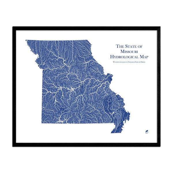 Missouri Hydrology Series Map | Map of rivers, streams & more - Muir Way