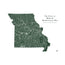 Missouri Hydrology Series Map | Map of rivers, streams & more – Muir Way