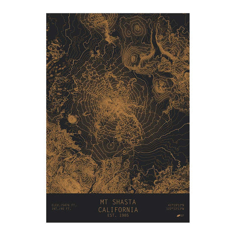 Mt. Shasta, California-TOPO Series Map – Muir Way