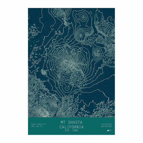 Mt. Shasta, California-TOPO Series Map – Muir Way