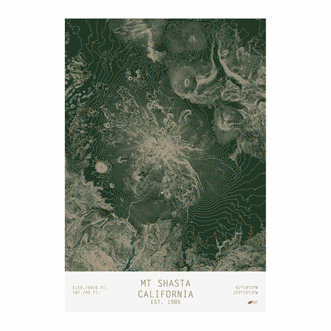 Mt. Shasta, California-TOPO Series Map – Muir Way