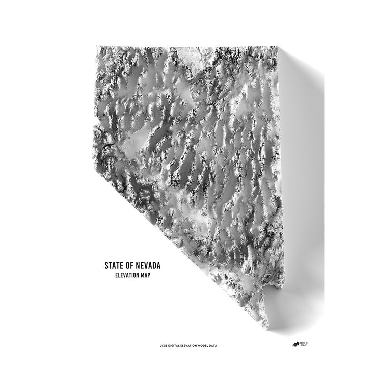 Nevada Elevation Map – Muir Way