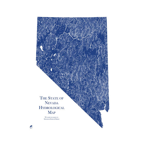 Nevada Hydrology Series Map | Map of rivers, streams & more – Muir Way