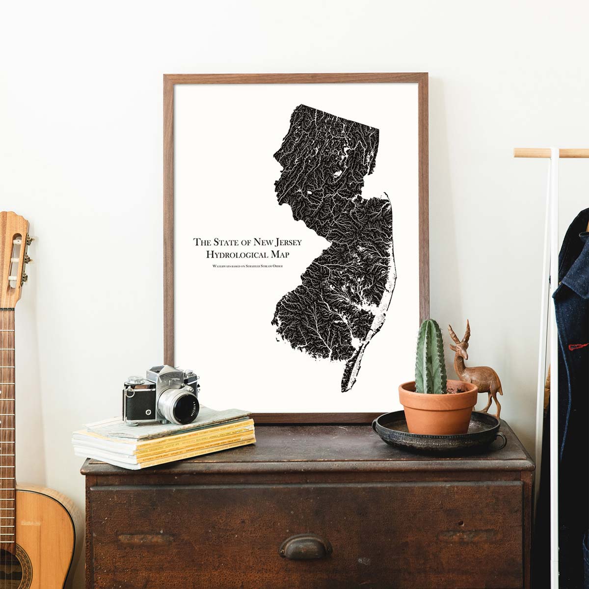New Jersey Hydrology Series Map | Map of rivers, streams & more - Muir Way