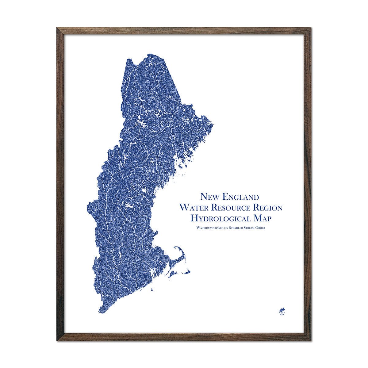 New England Map Logo New England Map, Push Pin Map, Framed – World