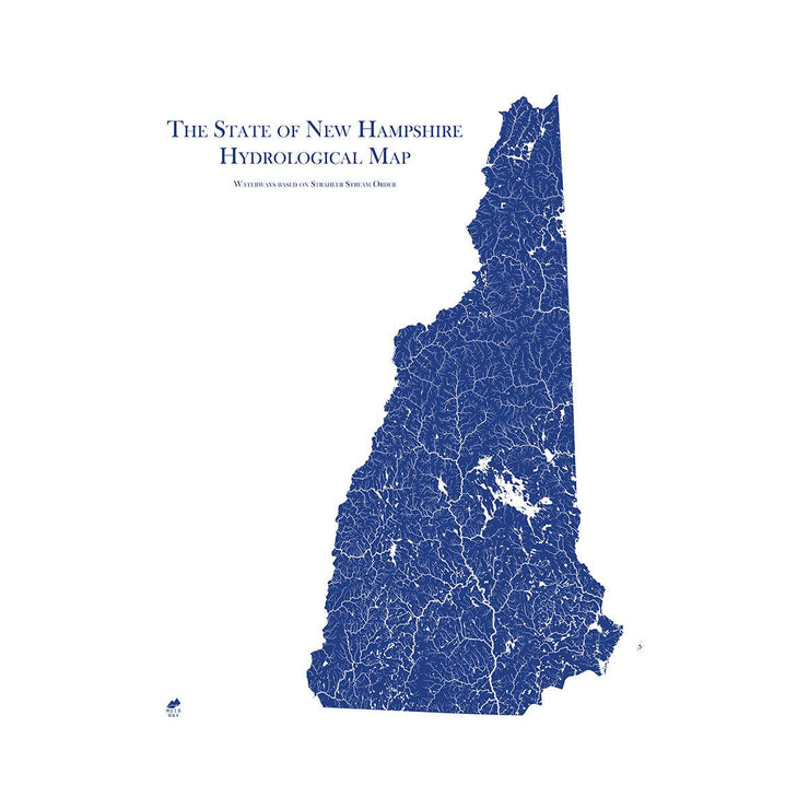 New Hampshire Hydrology Series Map | Map of rivers, streams & more ...