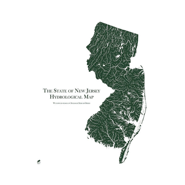 New Jersey Hydrology Series Map | Map of rivers, streams & more - Muir Way