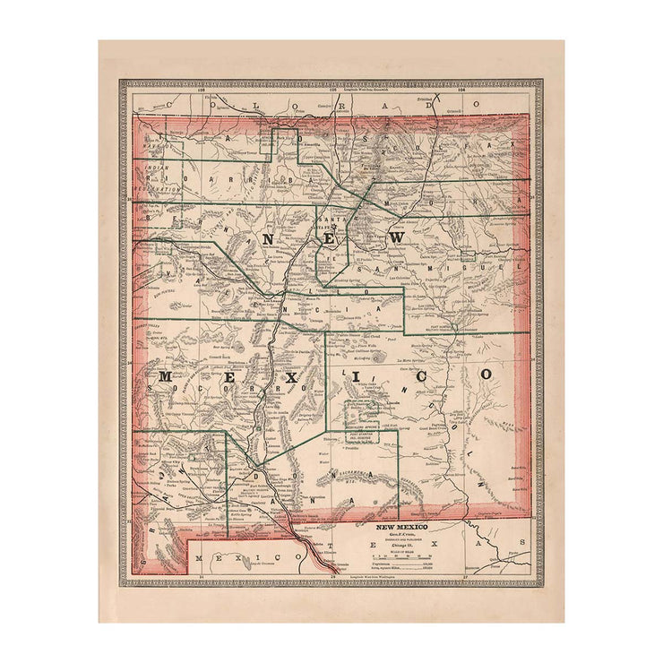 New Mexico 1883 Map – Muir Way