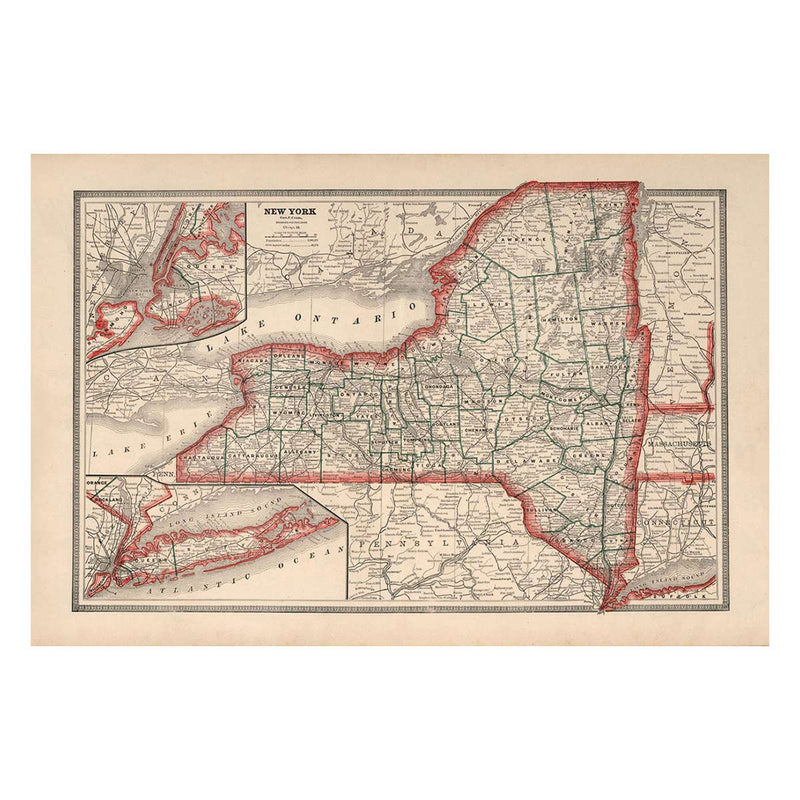 New York 1883 Map - Muir Way