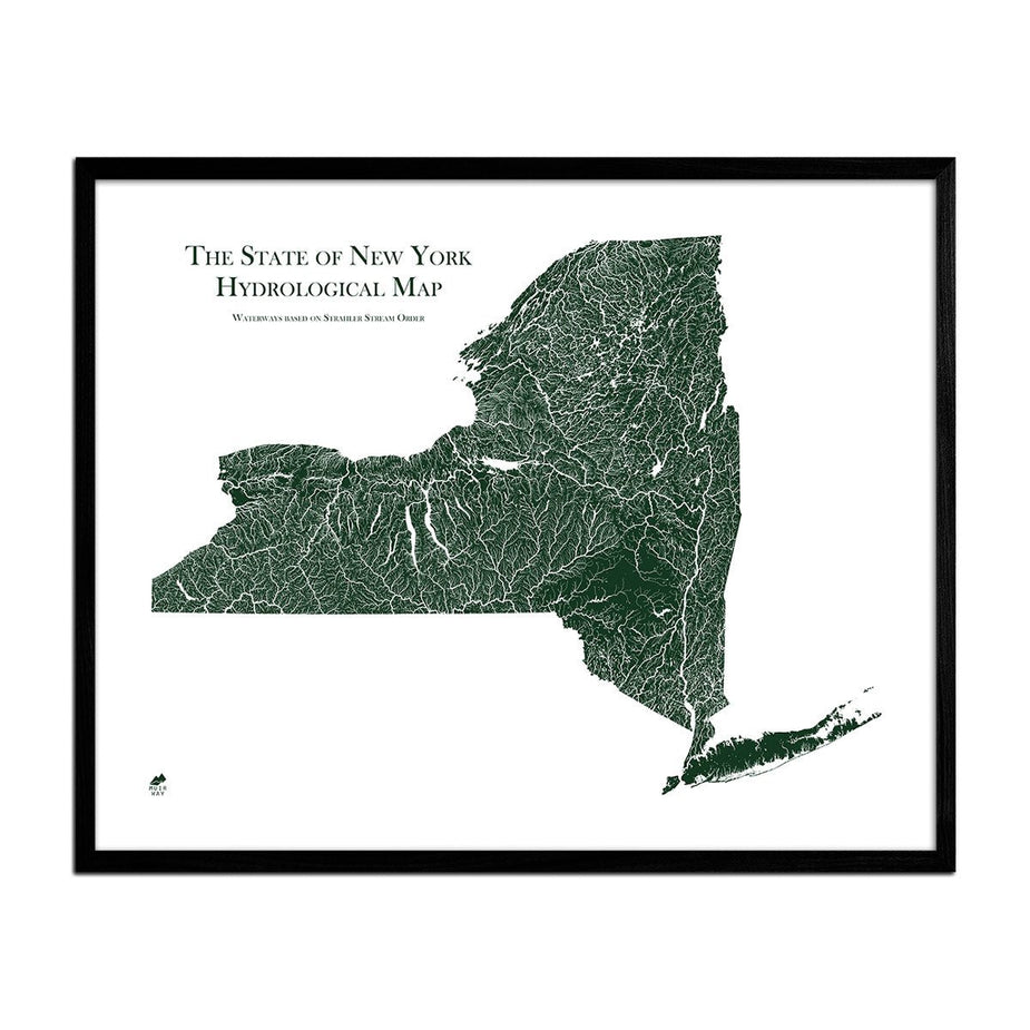 New York Hydrology Series Map | Map of rivers, streams & more – Muir Way