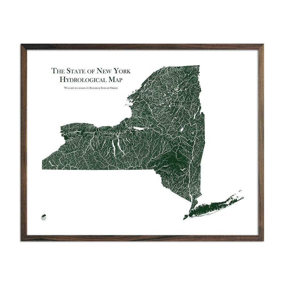 New York Hydrology Series Map | Map of rivers, streams & more – Muir Way