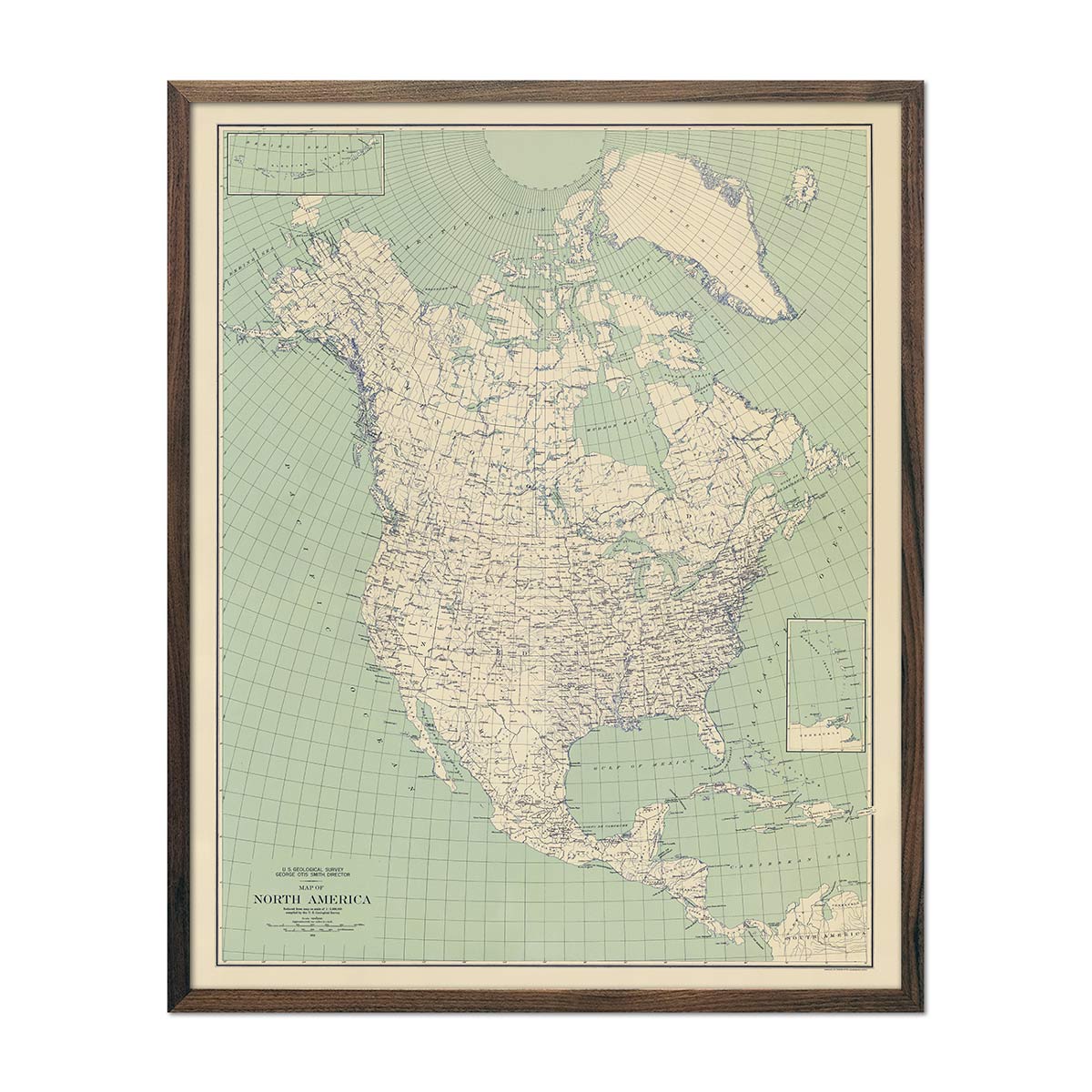North America 1912 USGS Map Natural - Muir Way