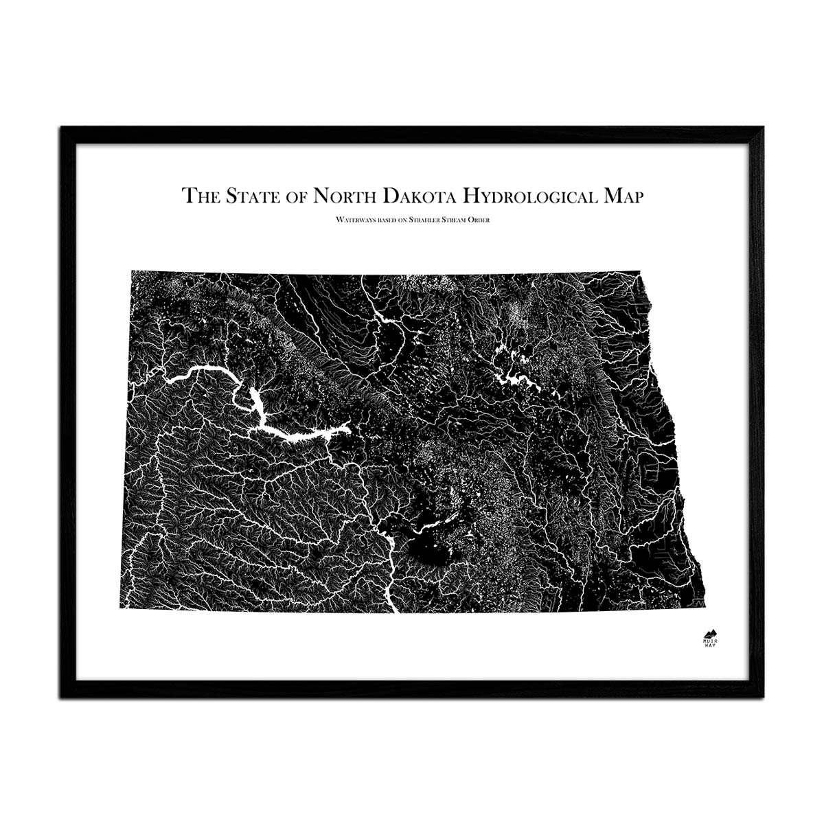 North Dakota Hydrology Series Map | Map of rivers, streams & more ...