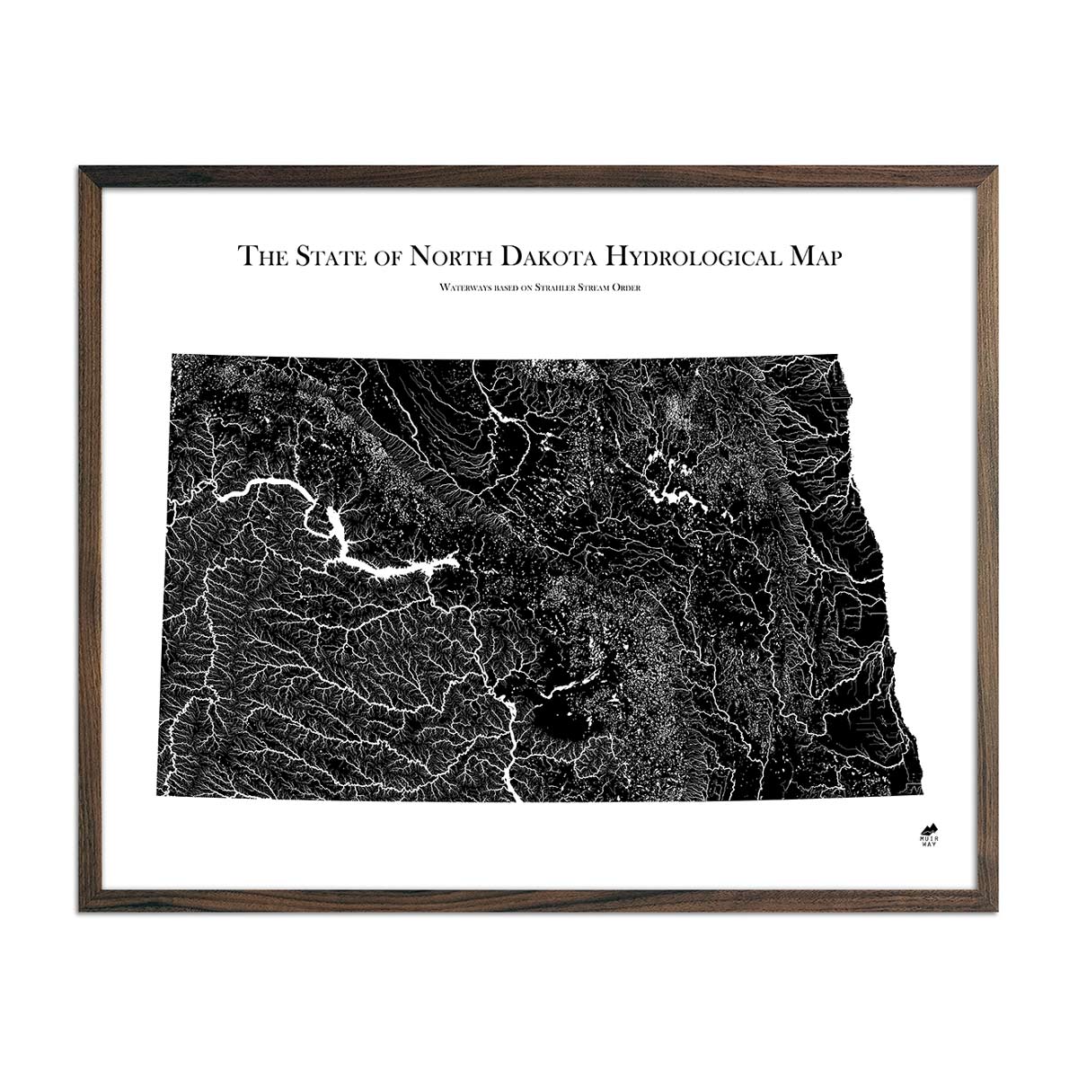 North Dakota Hydrology Series Map | Map of rivers, streams & more ...