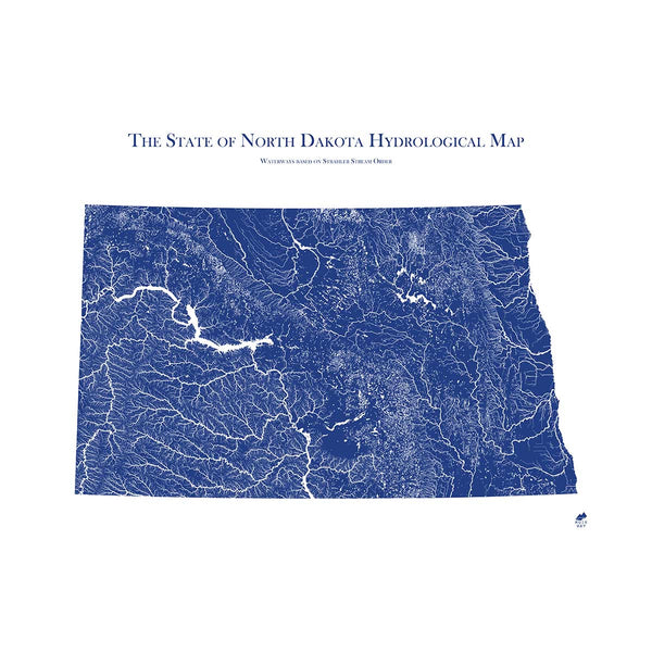 North Dakota Hydrology Series Map | Map of rivers, streams & more ...