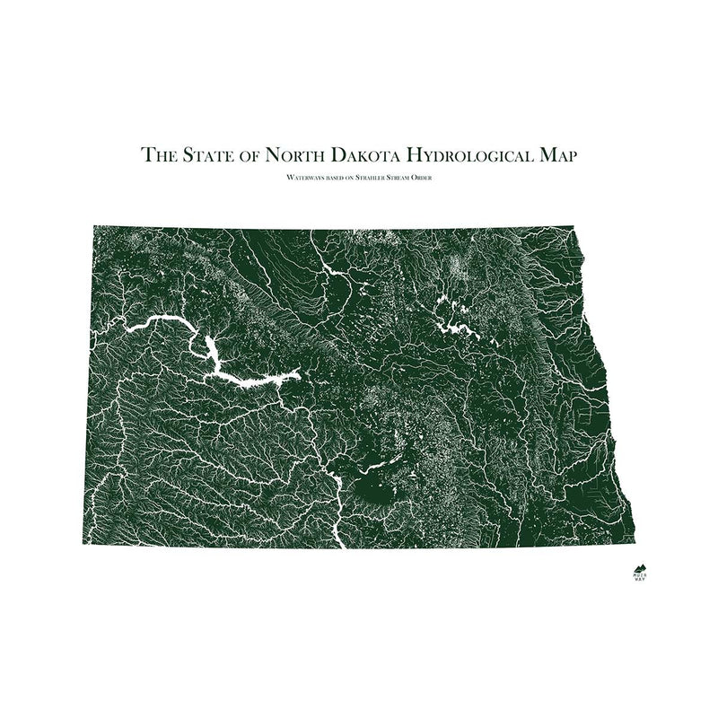 North Dakota Hydrology Series Map | Map of rivers, streams & more ...
