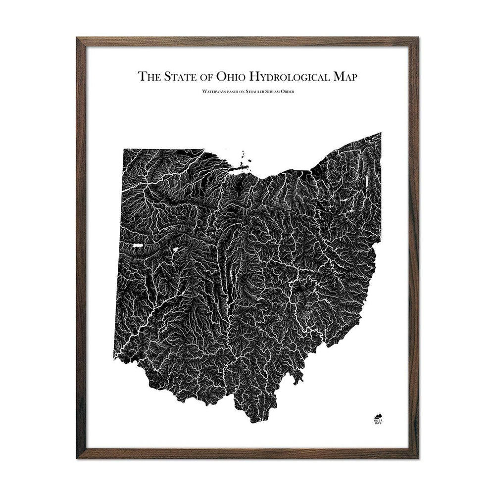 Ohio Relief Maps | Elevation & Hydrological Map Prints - Muir Way