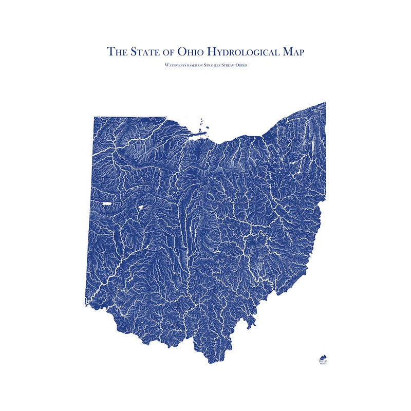 Ohio Hydrology Series Map | Map of rivers, streams & more - Muir Way