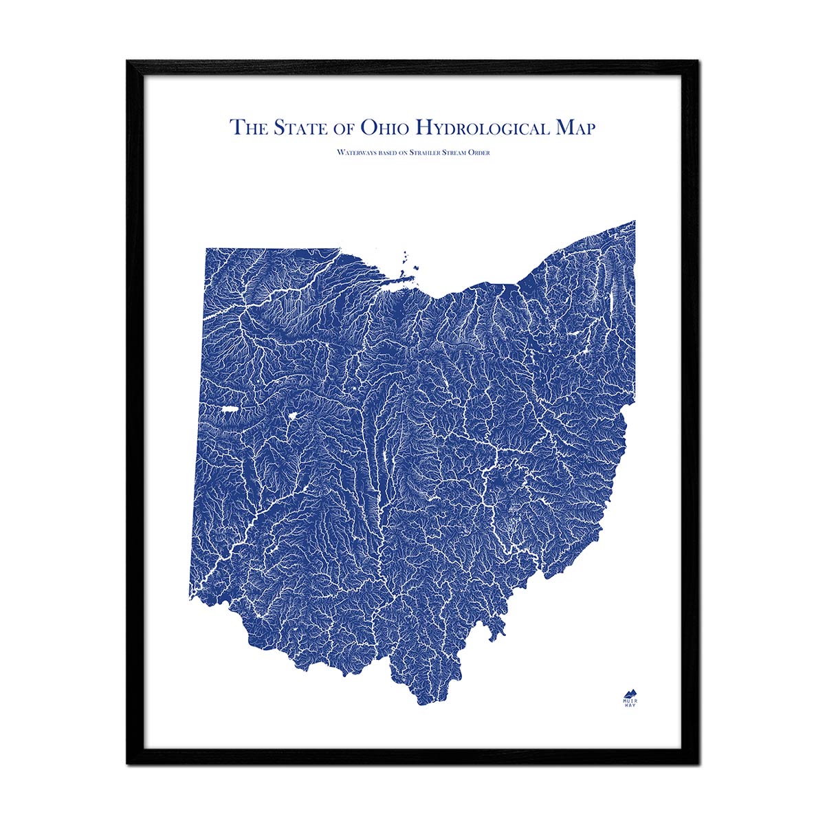 Ohio Hydrology Series Map | Map of rivers, streams & more - Muir Way