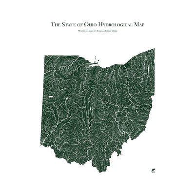 Ohio Hydrology Series Map | Map of rivers, streams & more - Muir Way
