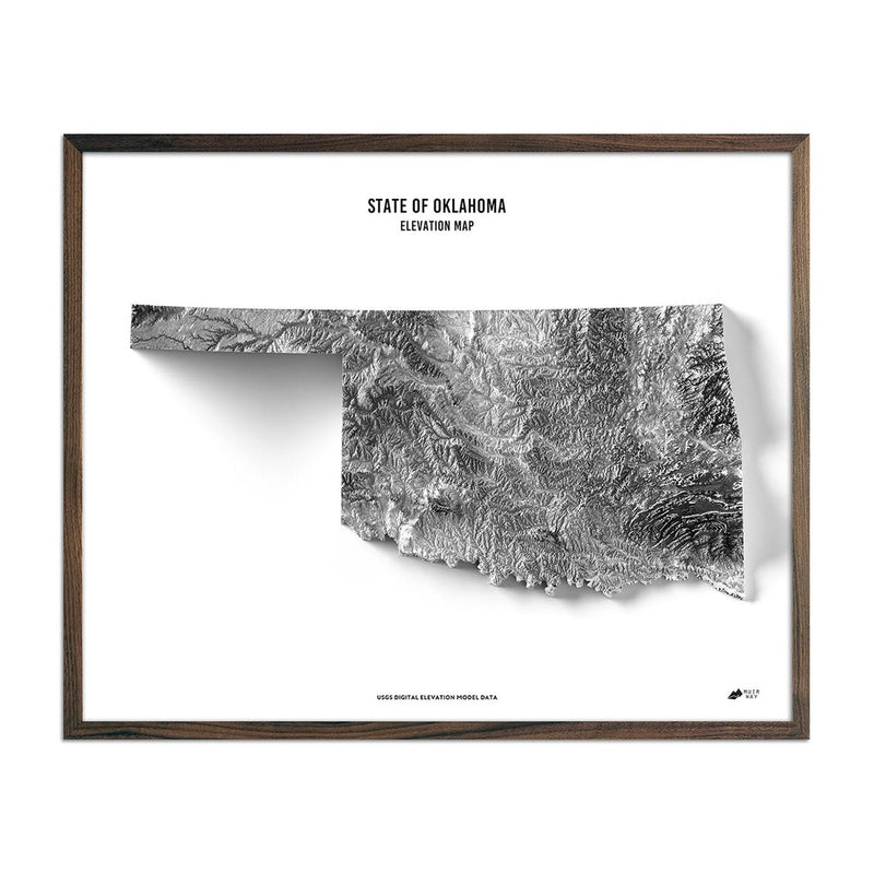 Oklahoma Elevation Map - Muir Way