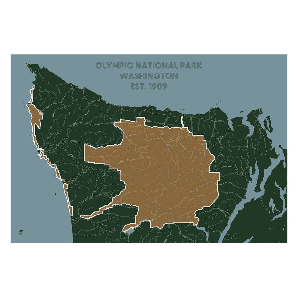 Olympic National Park Poster National Park Map Muir Way olympic-national-park-poster-national-park-map-muir-way