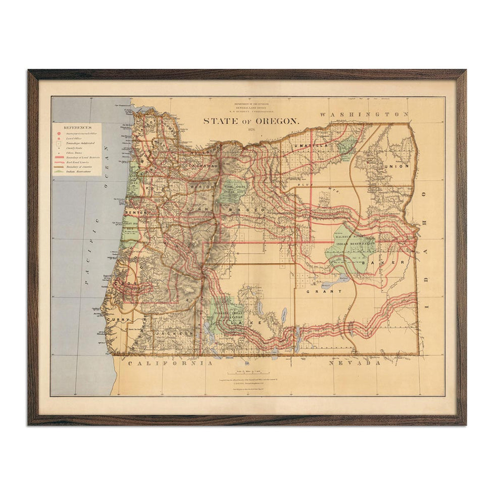 US Map in 1876 | Vintage Maps of Arizona, Colorado, & more – Muir Way