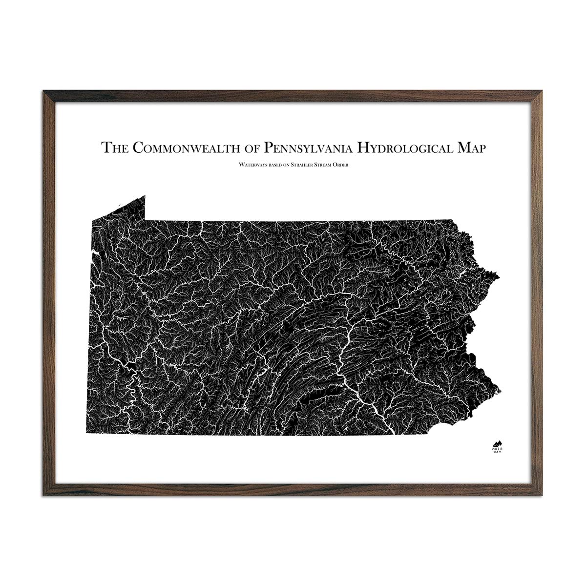 Pennsylvania Hydrology Series Map | Map of rivers, streams & more ...