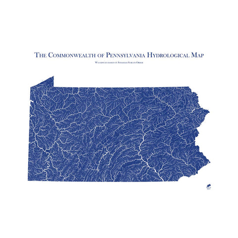 Pennsylvania Hydrology Series Map | Map of rivers, streams & more ...