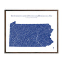 Pennsylvania Hydrology Series Map | Map of rivers, streams & more ...