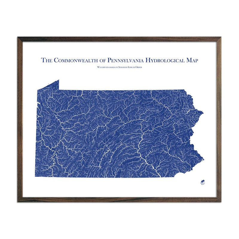 Pennsylvania Hydrology Series Map | Map of rivers, streams & more ...