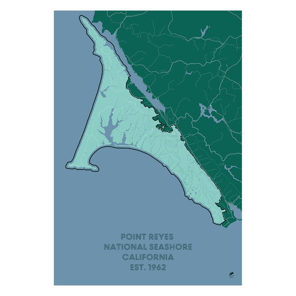 Point Reyes National Seashore Map Poster | Muir Way