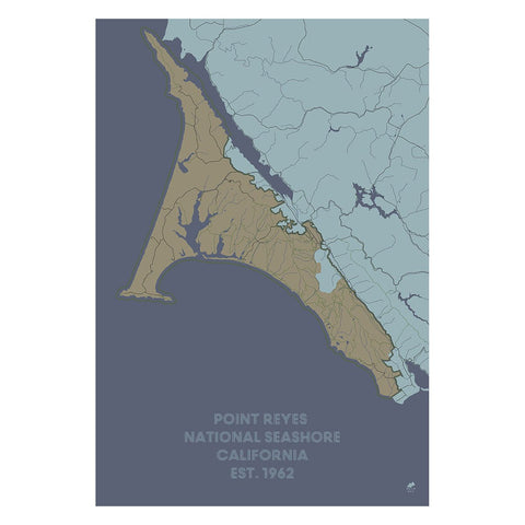 Point Reyes National Seashore Map Poster | Muir Way