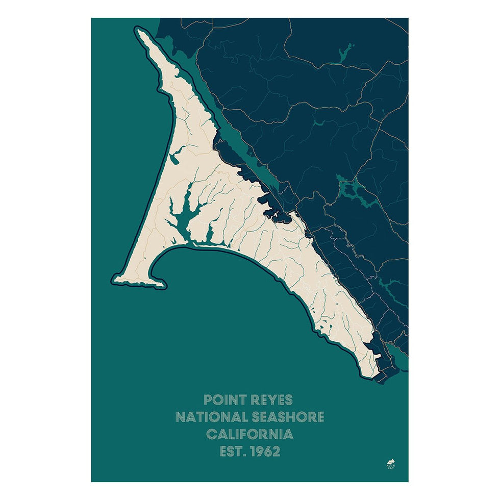 Point Reyes National Seashore Map Poster | Muir Way