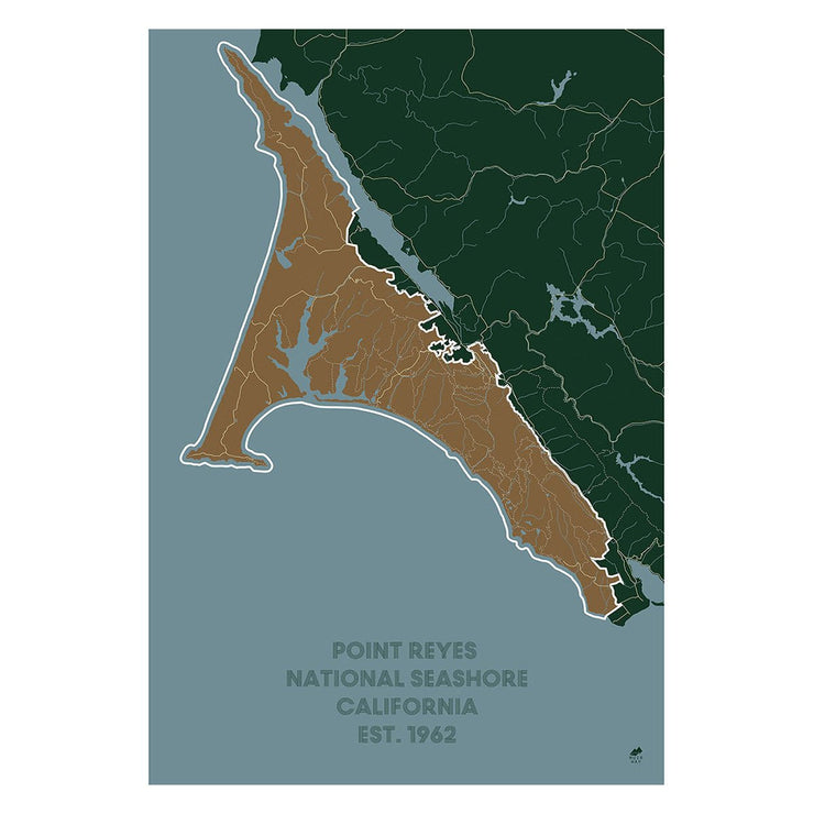 Point Reyes National Seashore Map Poster | Muir Way