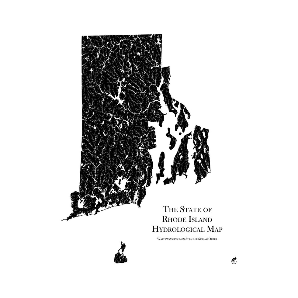 Rhode Island Hydrology Series Map | Map of rivers, streams & more ...