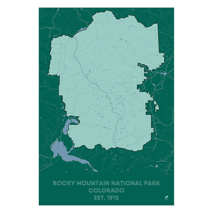 Rocky Mountain National Park Poster | National Park Map | Muir Way
