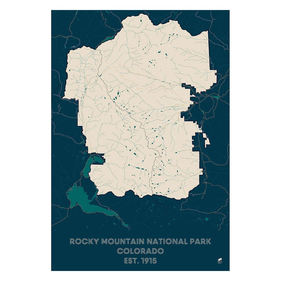 Rocky Mountain National Park Poster | National Park Map | Muir Way