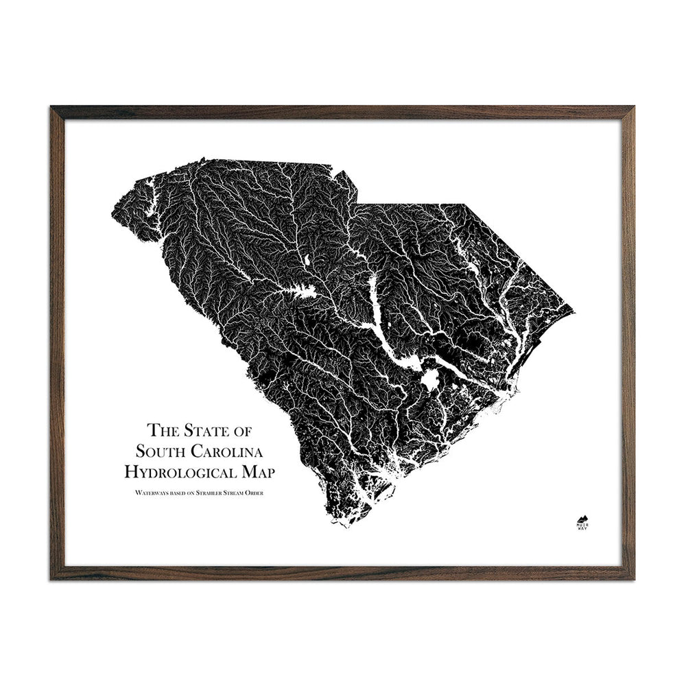 Buy South Carolina relief maps, hydrological maps & prints. - Muir Way