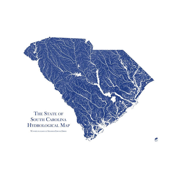 South Carolina Hydrology Series Map | Map of rivers, streams & more ...