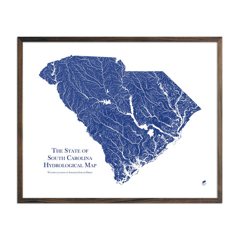 South Carolina Hydrology Series Map | Map of rivers, streams & more ...