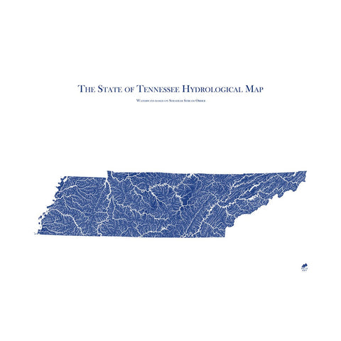 Tennessee Hydrology Series Map | Map of rivers, streams & more – Muir Way