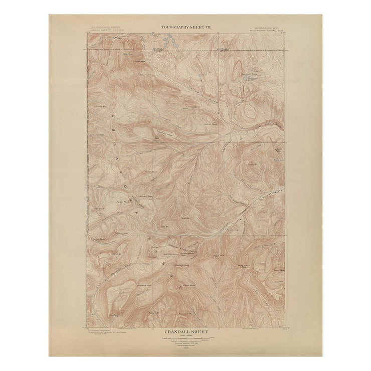 Yellowstone Topographic Map of Crandall 1904 Map – Muir Way