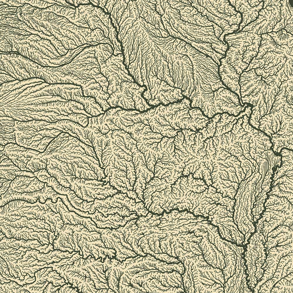 USA Hydrological Map – Canvas Green - Muir Way