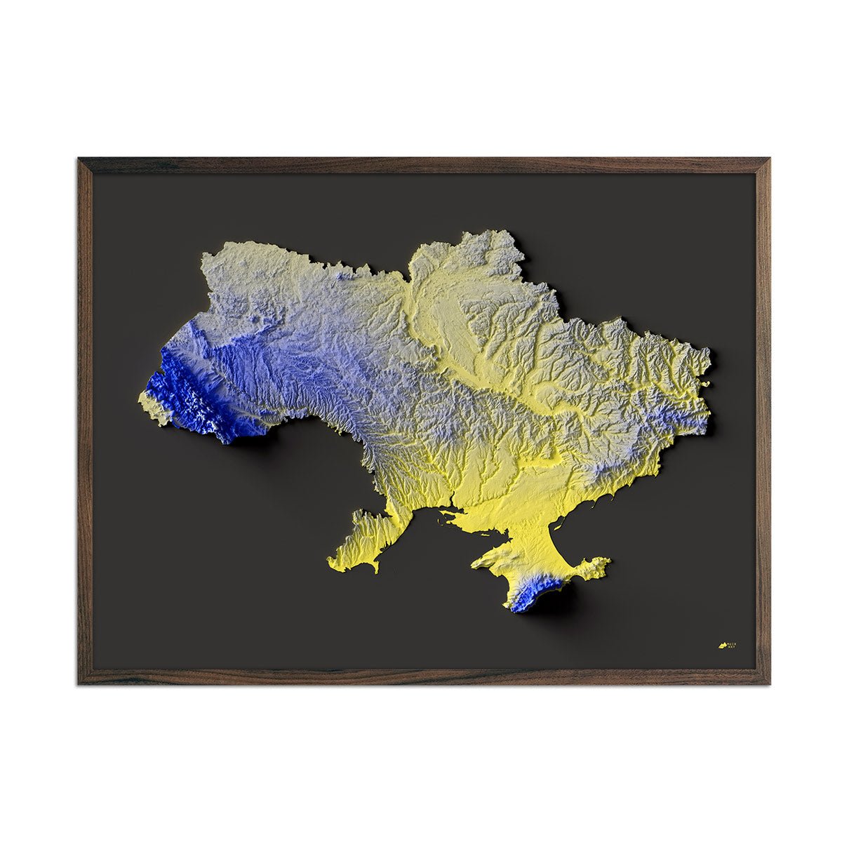Ukraine Colorized Elevation Map – Muir Way